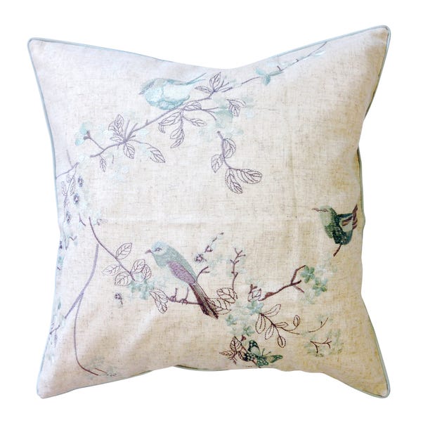 Beautiful Birds Duck Egg Cushion Dunelm