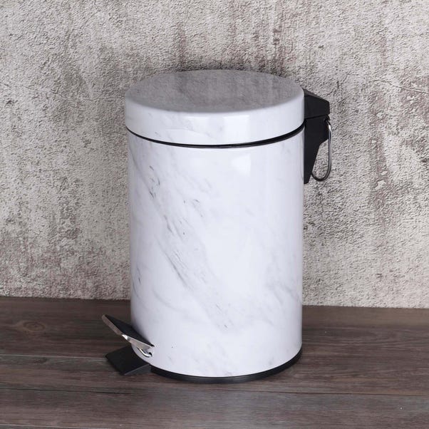 Marble Effect 3L Pedestal Bin | Dunelm Marble Effect 3L Pedestal Bin | Dunelm
