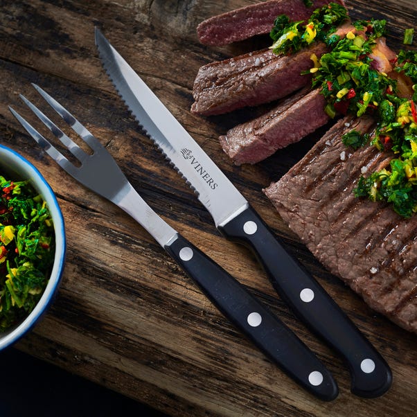 Viners 12 Piece Steak Knife And Fork Set Dunelm