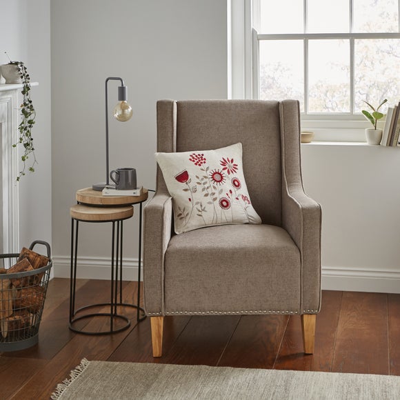 Scandi Field Embroidered Cushion | Dunelm