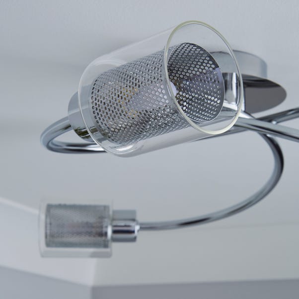 Grace 3 Light Chrome Semi-Flush Ceiling Fitting | Dunelm Grace 3 Light Chrome Semi-Flush Ceiling Fitting | Dunelm