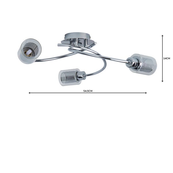 Grace 3 Light Chrome Semi-Flush Ceiling Fitting | Dunelm Grace 3 Light Chrome Semi-Flush Ceiling Fitting | Dunelm