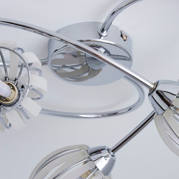 Rosa 3 Light Chrome Semi-Flush Ceiling Fitting | Dunelm Rosa 3 Light Chrome Semi-Flush Ceiling Fitting | Dunelm