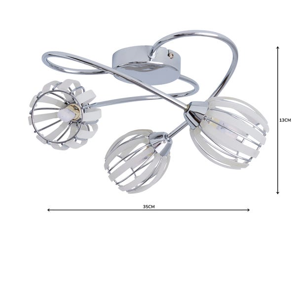 Rosa 3 Light Chrome Semi-Flush Ceiling Fitting | Dunelm Rosa 3 Light Chrome Semi-Flush Ceiling Fitting | Dunelm