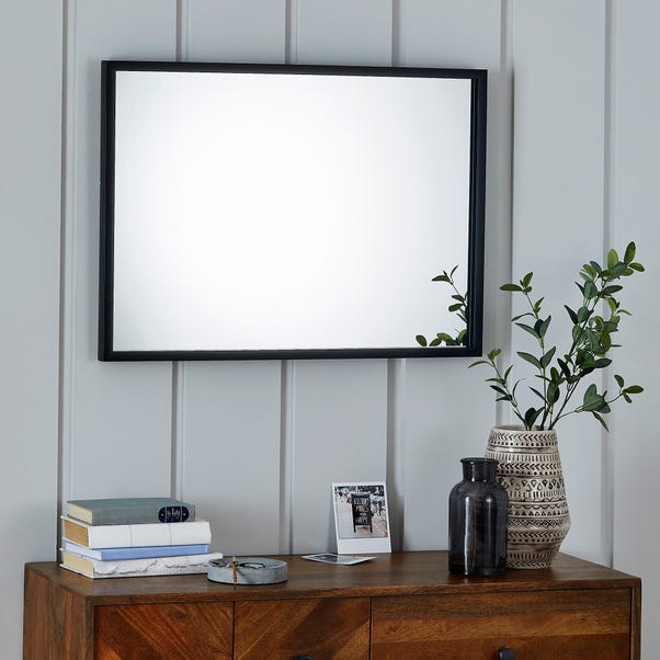 Essentials Mantle Wall Mirror 73x53cm Black Dunelm Essentials Mantle Wall Mirror 73x53cm Black Dunelm