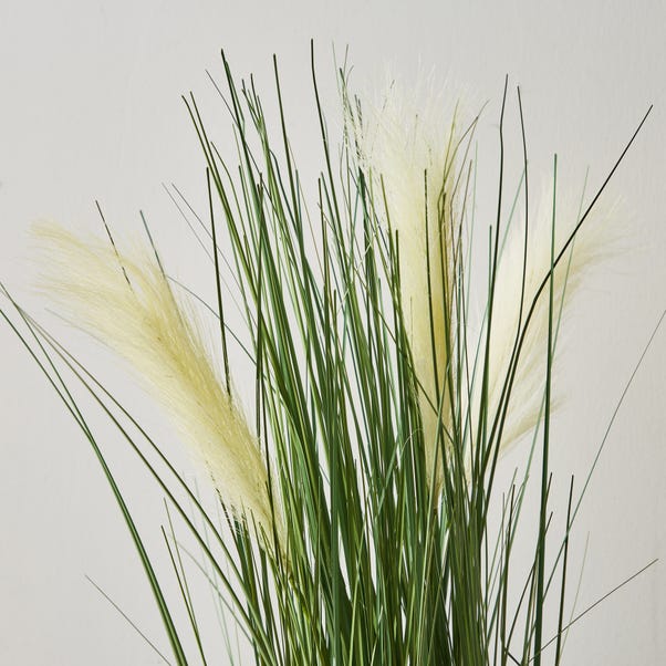 Artificial Pampas Grass In Woven Plant Pot Dunelm
