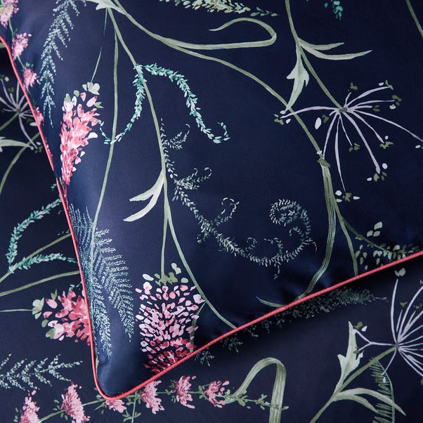 Dorma Winter Garden Navy 100 Cotton Reversible Duvet Cover And