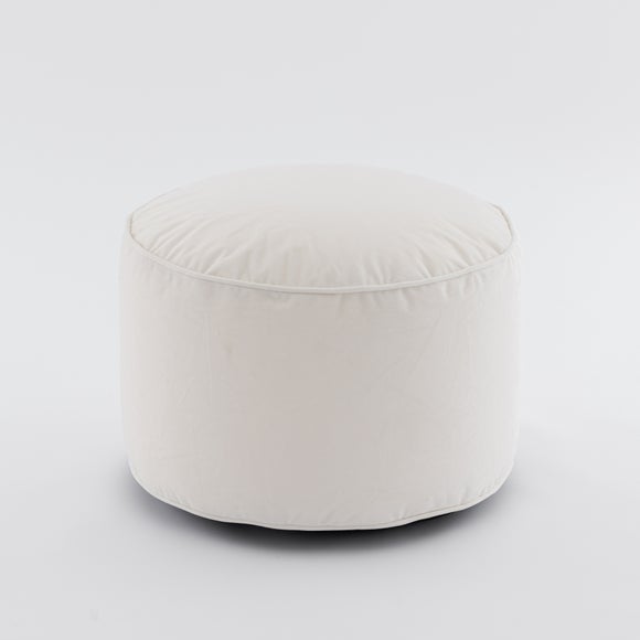 Eliza Velvet Old Gold Pouffe | Dunelm