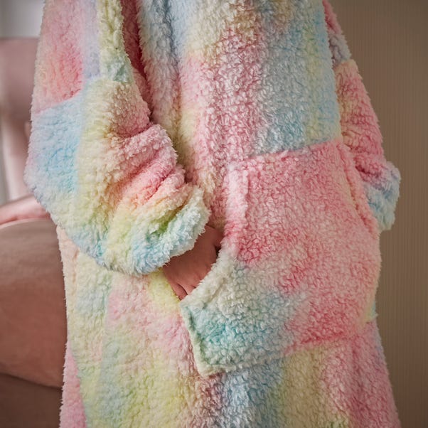 Printed Rainbow Fleece Oversized Blanket Hoodie | Dunelm Printed Rainbow Fleece Oversized Blanket Hoodie | Dunelm
