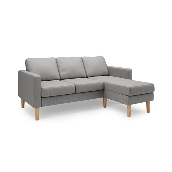 Jacob Cord Compact Corner Chaise Sofa | Dunelm
