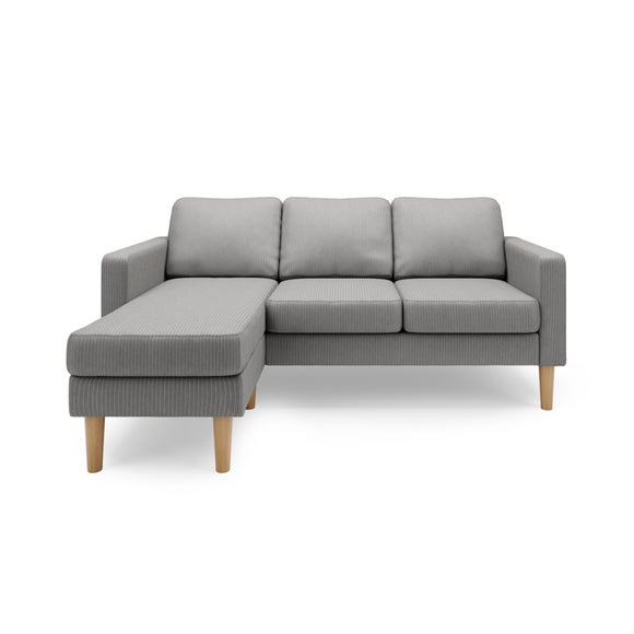 Jacob Cord Compact Corner Chaise Sofa | Dunelm