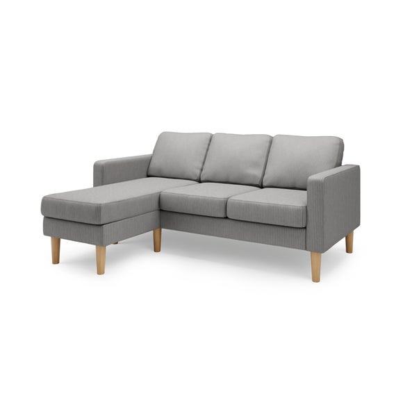 Jacob Cord Compact Corner Chaise Sofa | Dunelm