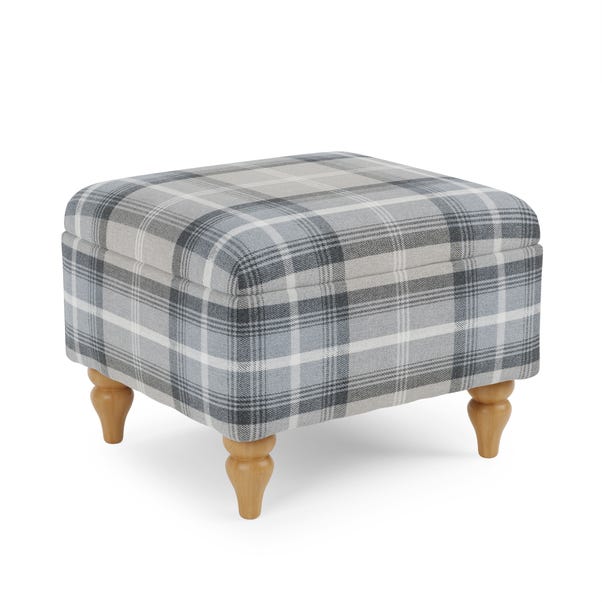 Oswald Check Storage Footstool Tapered Leg | Dunelm Oswald Check Storage Footstool Tapered Leg | Dunelm