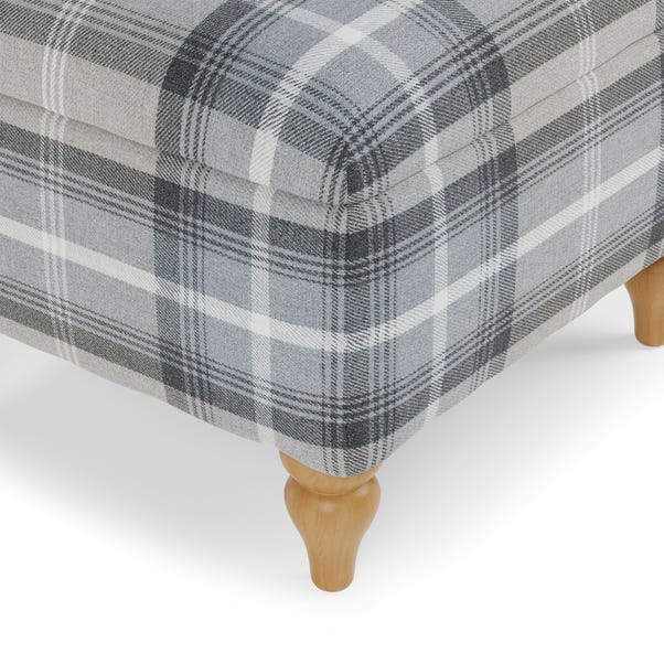 Oswald Check Storage Footstool Tapered Leg | Dunelm Oswald Check Storage Footstool Tapered Leg | Dunelm