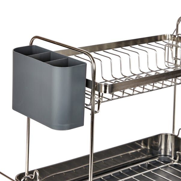 2 Tier Multi-Functional Dish Drainer Grey | Dunelm 2 Tier Multi-Functional Dish Drainer Grey | Dunelm