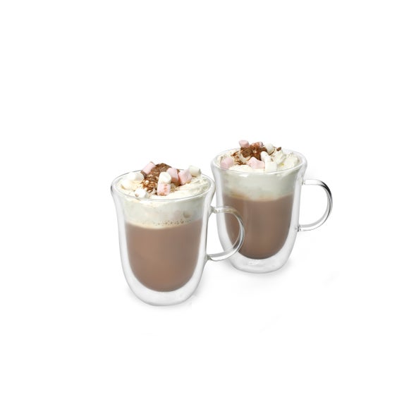 La Cafetiere Set of 2 Double Walled Hot Chocolate Mugs Dunelm