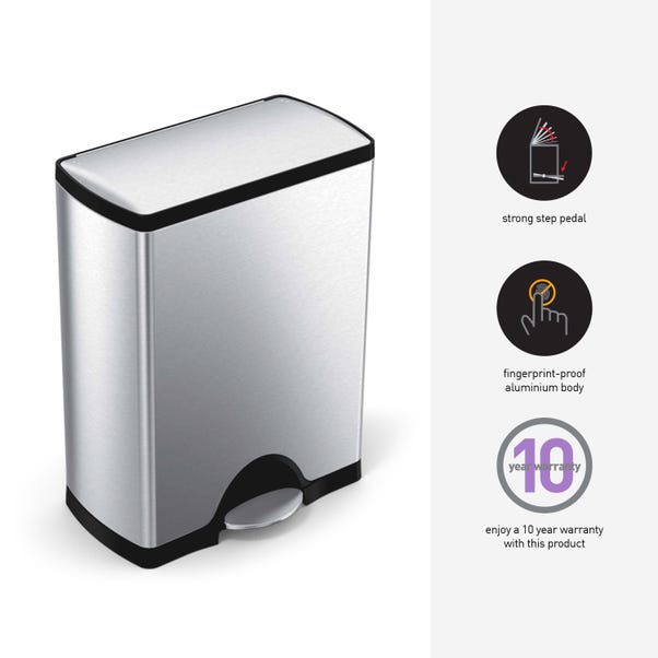 simplehuman 50 Litre Rectangular Pedal Bin | Dunelm simplehuman 50 Litre Rectangular Pedal Bin | Dunelm