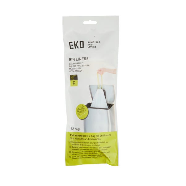 EKO Size F Bin Bags 40 60L 5 X Rolls Of 12 Bags Dunelm EKO Size F Bin Bags 40 60L 5 X Rolls Of 12 Bags Dunelm