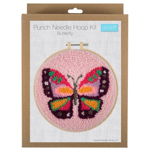 Punch Needle Hoop Kit Butterfly | Dunelm Punch Needle Hoop Kit Butterfly | Dunelm