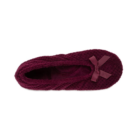 totes Isotoner Popcorn Ladies Ballet Slippers | Dunelm