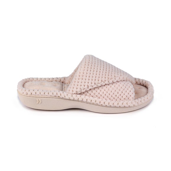 totes Isotoner Popcorn Open Toe Slippers | Dunelm