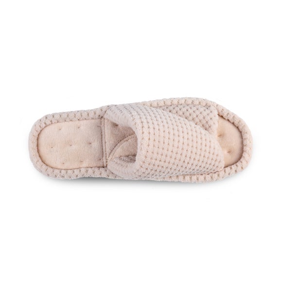 totes Isotoner Popcorn Open Toe Slippers | Dunelm