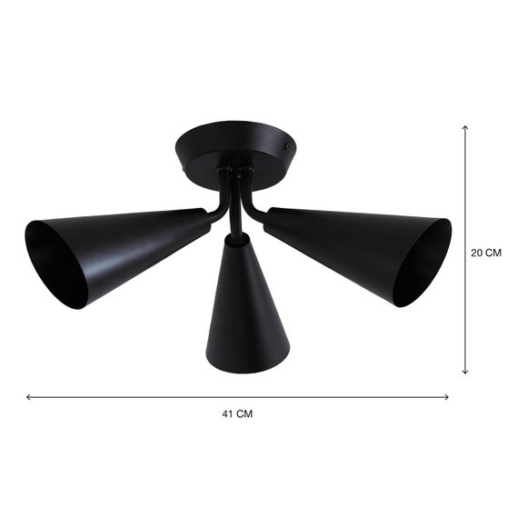 Cone 3 Light Ceiling Fitting | Dunelm
