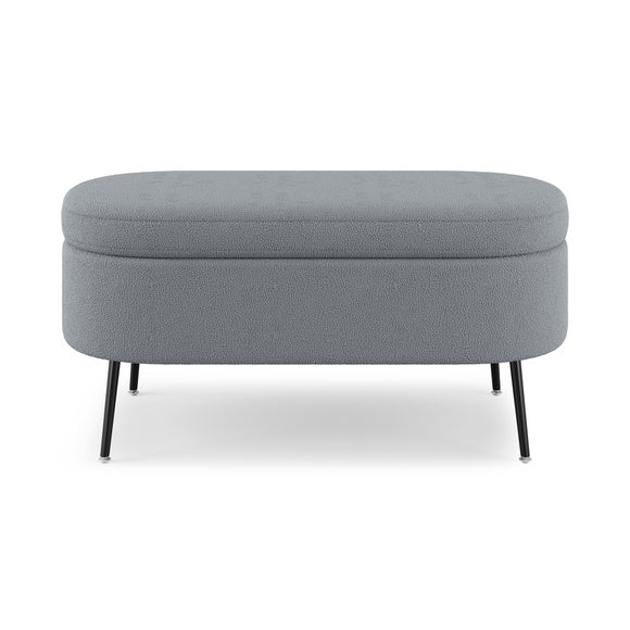 Evie Boucle Storage Ottoman | Dunelm