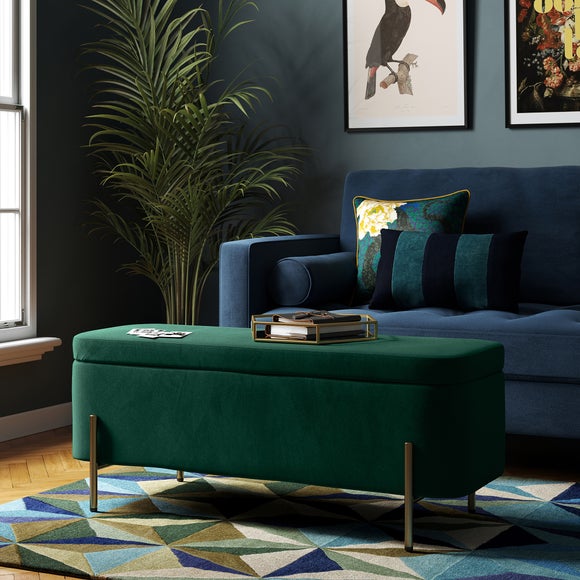 Emerald green storage bench store