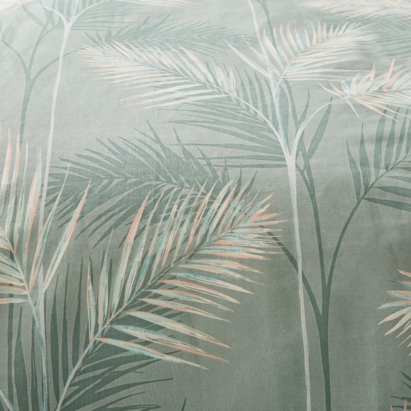 Priya Palm Green Duvet Cover and Pillowcase Set | Dunelm