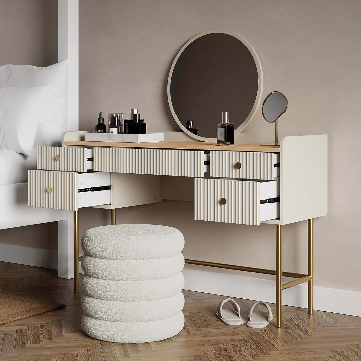 Georgi 5 Drawer Dressing Table Dunelm