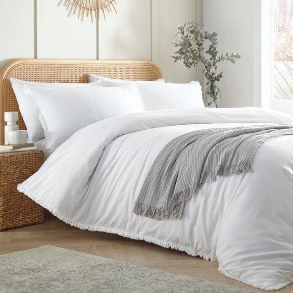 Claire Duvet Cover and Pillowcase Set White | Dunelm