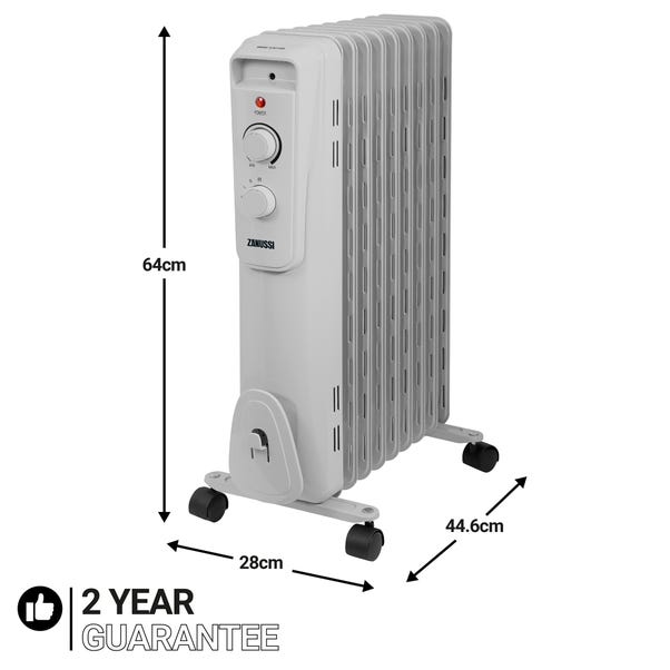 Zanussi 2kW 9 Fin Oil Filled Radiator | Dunelm Zanussi 2kW 9 Fin Oil Filled Radiator | Dunelm