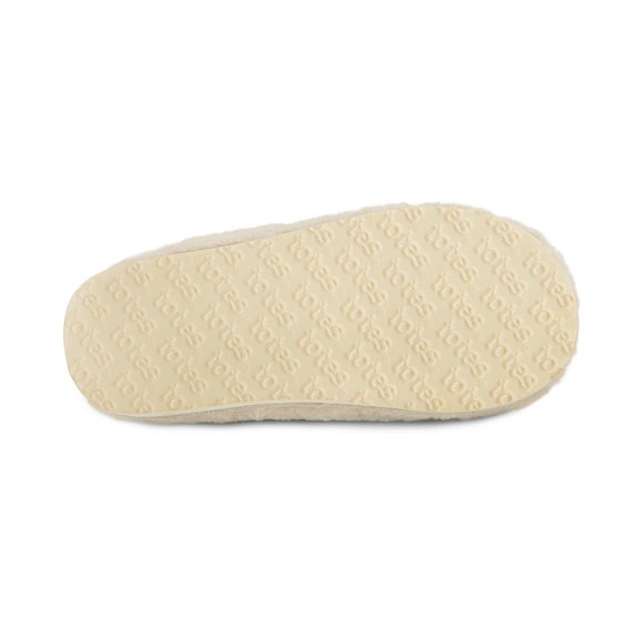 totes Quilted Borg EVA Cream Mule Slippers | Dunelm