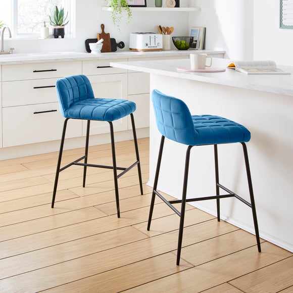 Blue bar stools dunelm store