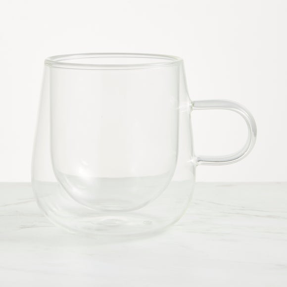 Double Wall Clear Glass Mug