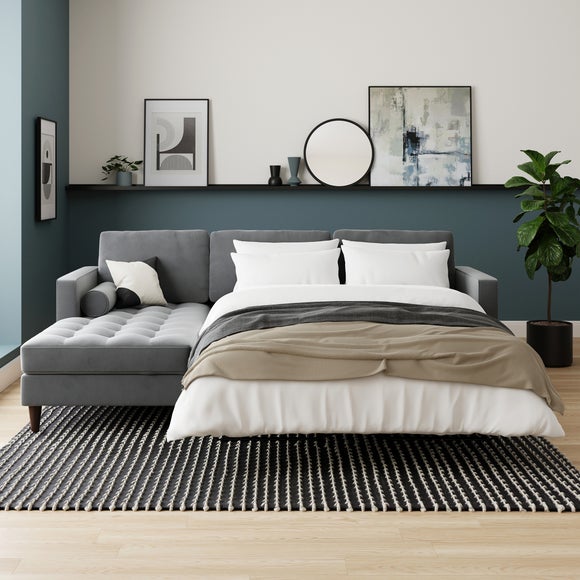 Zoe Velvet Corner Storage Sofa Bed