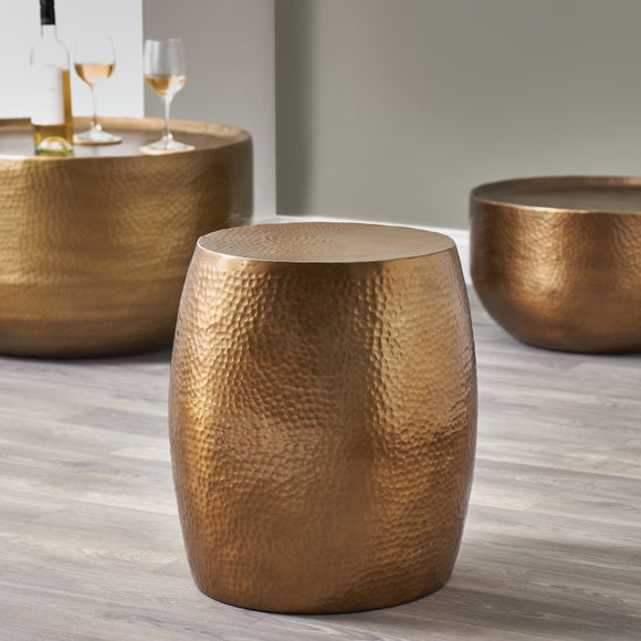 Hammered metal end table store