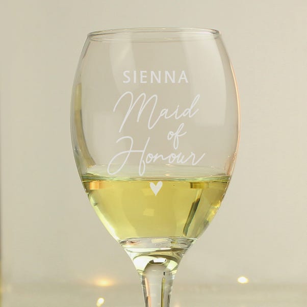 Personalised Maid Of Honour Wine Glass Dunelm