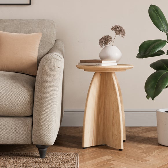 Effy Side Table Natural Wood Effect Dunelm