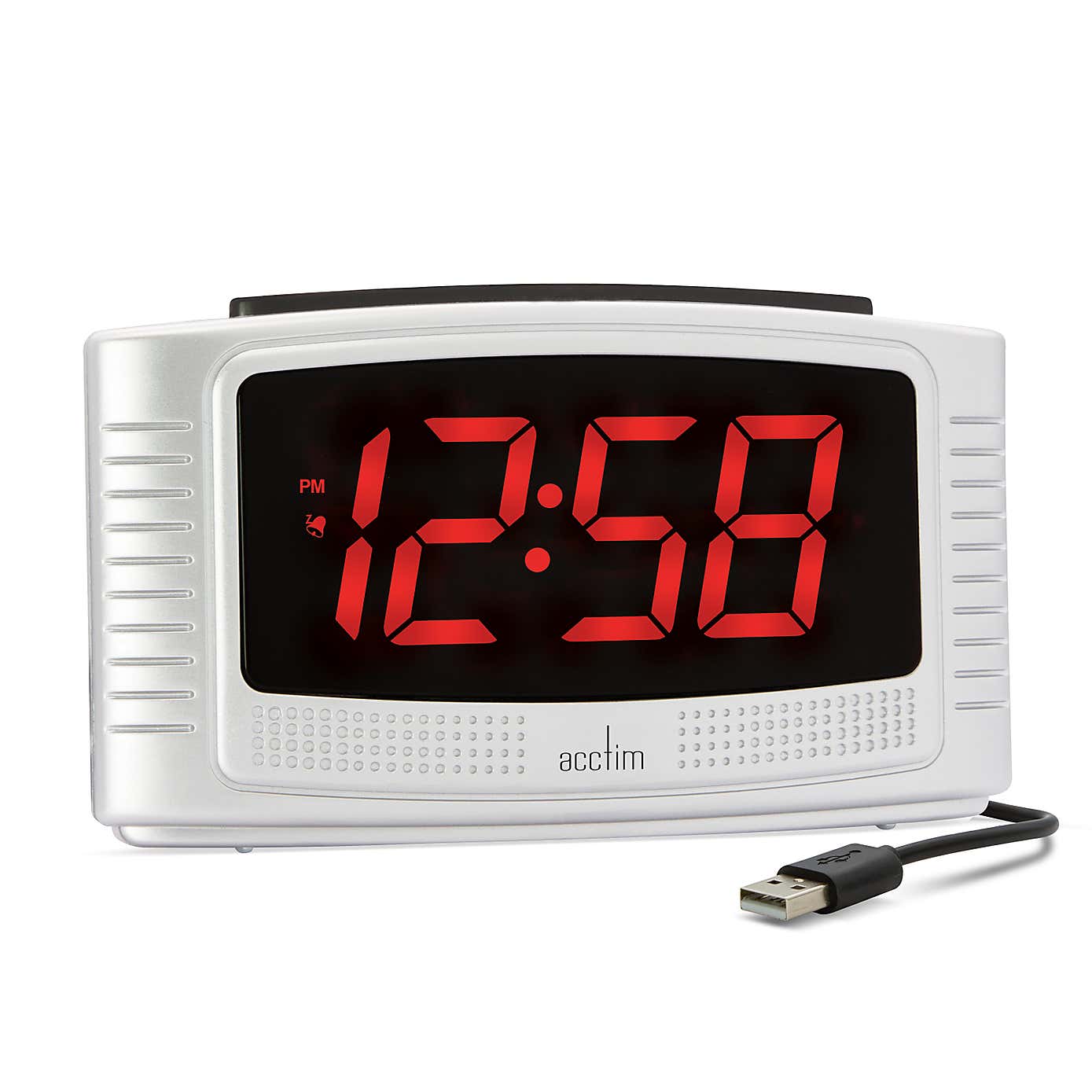 Acctim Vina Silver Alarm Clock | Dunelm Acctim Vina Silver Alarm Clock | Dunelm