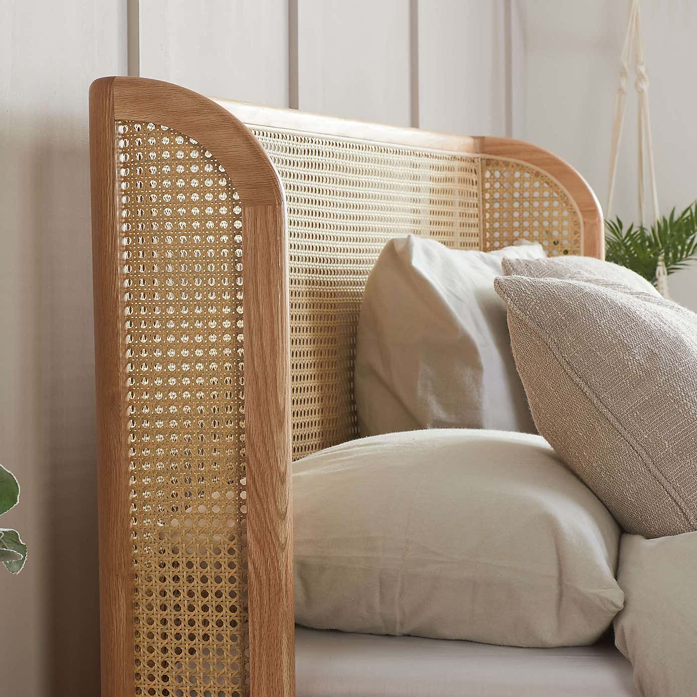 Birlea Astrid Rattan Bed Frame, Oak | Dunelm Birlea Astrid Rattan Bed Frame, Oak | Dunelm