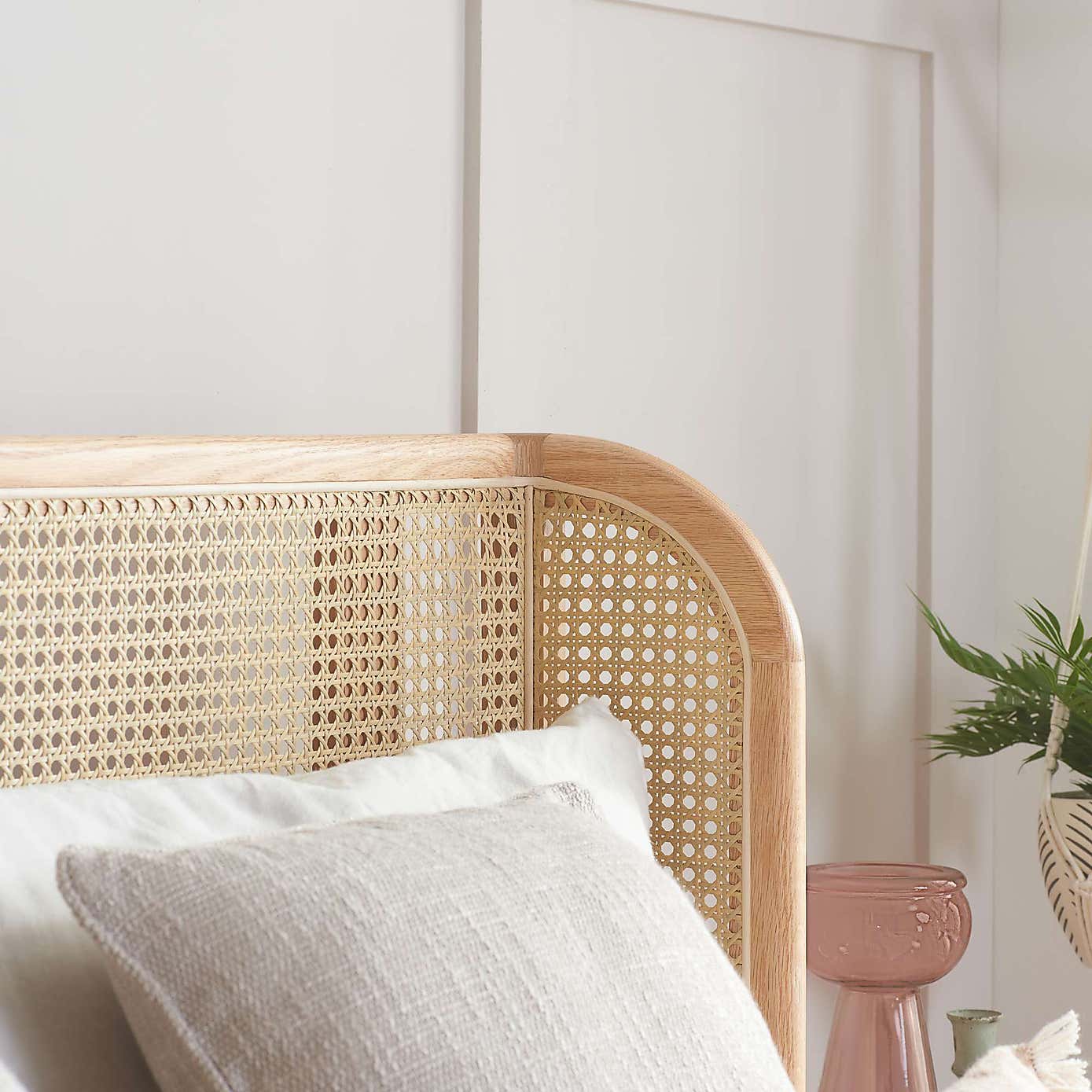 Birlea Astrid Rattan Bed Frame, Oak | Dunelm Birlea Astrid Rattan Bed Frame, Oak | Dunelm