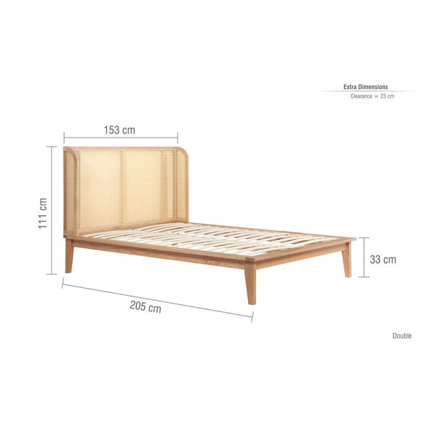 Birlea Astrid Rattan Bed Frame, Oak | Dunelm Birlea Astrid Rattan Bed Frame, Oak | Dunelm