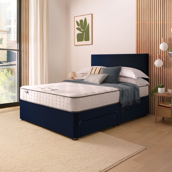 Silentnight Divan Bed With Velvet Paris Headboard