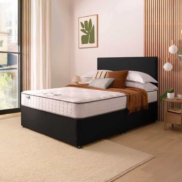 Silentnight 2 Drawer Divan Bed With Fabric Paris Headboard Dunelm