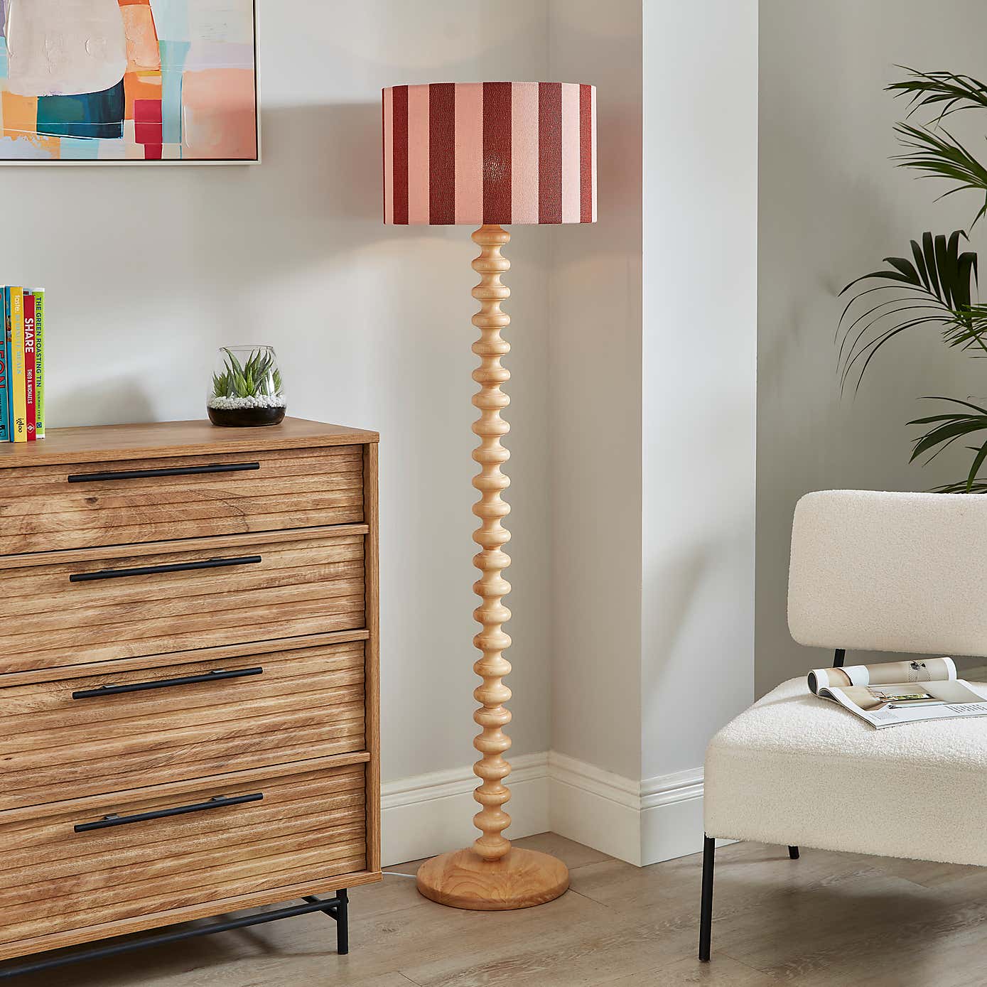 Beatrice Stripe Drum Lamp Shade | Dunelm Beatrice Stripe Drum Lamp Shade | Dunelm