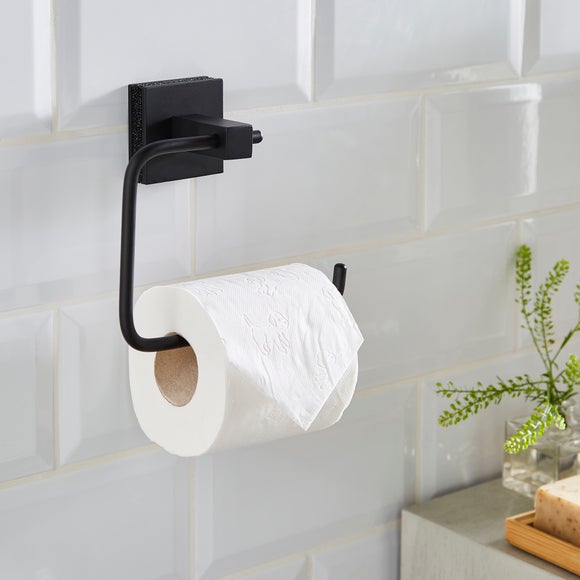 Sparkle Black Square Toilet Roll Holder Dunelm