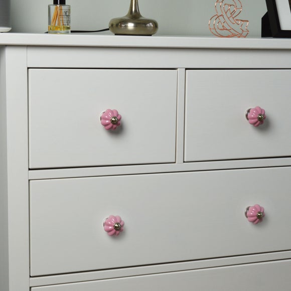 Pack of 6 Nicola Spring Flower Shaped Drawer Knobs Dunelm