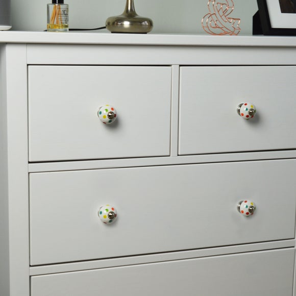 Pack of 6 Nicola Spring Spotted Round Door Knobs